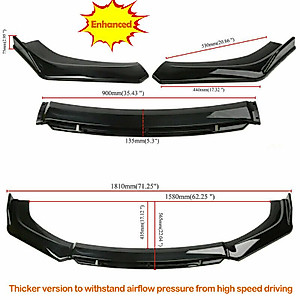 Gloss Black Bumper Lip Spoiler Splitter Fit for 1997-2002 2010-2021 Chevy Camaro LS LT1 SS Coupe Convertible Front Rear Body Kit Side Skirt
