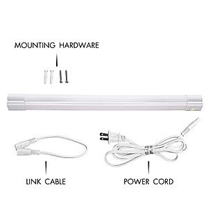 Maxxima 18 inch Linkable LED Under Cabinet Light 900 Lumens Warm White 3000K White, On/Off Switch, Plug in, Energy Star