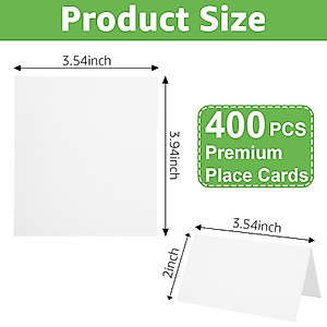 Oungy 400 PCS Place Cards for Table Setting 2 x 3.5 In White Blank Place Cards Table Seating Cards Name Tent Cards Escort Cards Banquet Seat Card for Wedding Table Banquets Dinner Parties