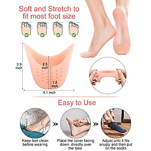 8Pcs BLATOWN Silicone Toe Protectors Toe Covers for Women Men Shoe Filling, Gel Toe Pads Toe Cushions with Breathable Hole for Pain Relief Fit for High Heel, Ballet, Point Shoes (Beige)