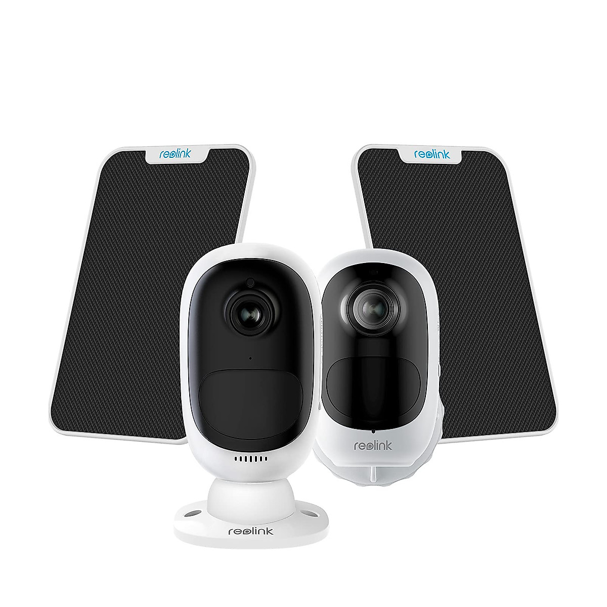 REOLINK Argus 2E 2K Wireless Cameras for Home Security, No Hub Needed, Solar Powered Outdoor Camera 3MP Night Vision, Human/Vehicle Detection, Local Storage, Compatible with Alexa, (2 Pack)