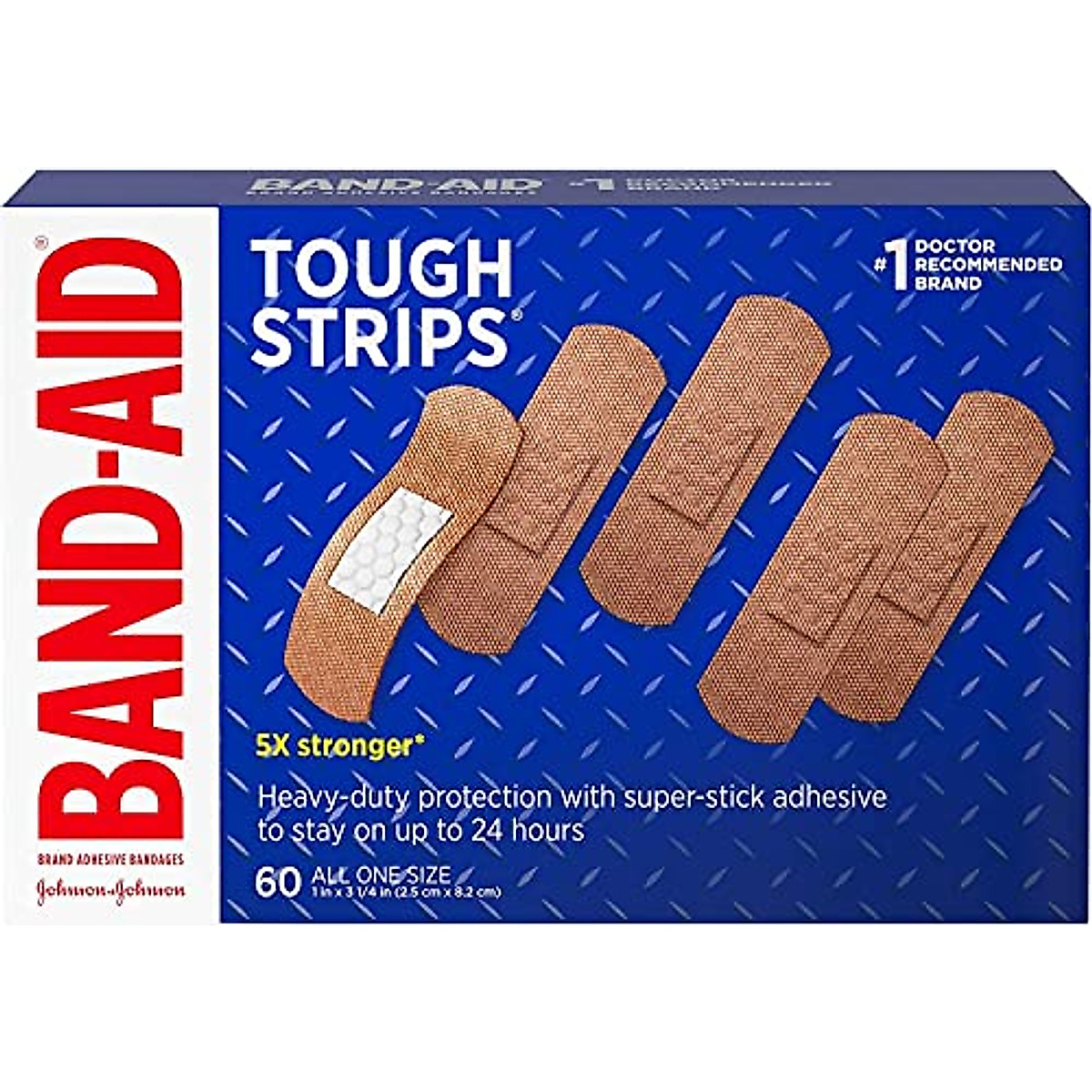 Band-Aid Brand Tough-Strips Adhesive Bandage for Minor Cuts & Scrapes, All One Size, 60 ct (Limited Edition)