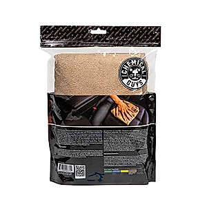 Chemical Guys MIC34403 Workhorse Professional Microfiber Towel, Tan (Safe for Car Wash, Home Cleaning & Pet Drying Cloths) 16" x 16", Pack of 3