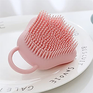 INGVY Dry Brushing Body Brush Shower Brush Fast Foaming Silicone Scrubbing Artifact Full Body Massage Brush Bathroom (Color : Pink)