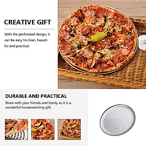 Zerodeko Stainless steel Pizza Pan Round Perforated Pizza Tray Pizza Baking Pan Pizza Serving Tray Crisper Pan with Holes for Oven Baking Supplies 9inch
