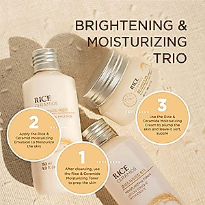 The Face Shop Rice Ceramide Moisturizing Toner - Rice Extract Rice Toner for Face - Strengthens Skin Barrier - Hydrating Targets Dryness - Lightweight Face Moisturizer - Glow Essence Korean Skin Care