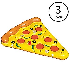 Swimline Giant Inflatable Pizza Slice Float Raft for Lake Beach Pool (3 Pack)