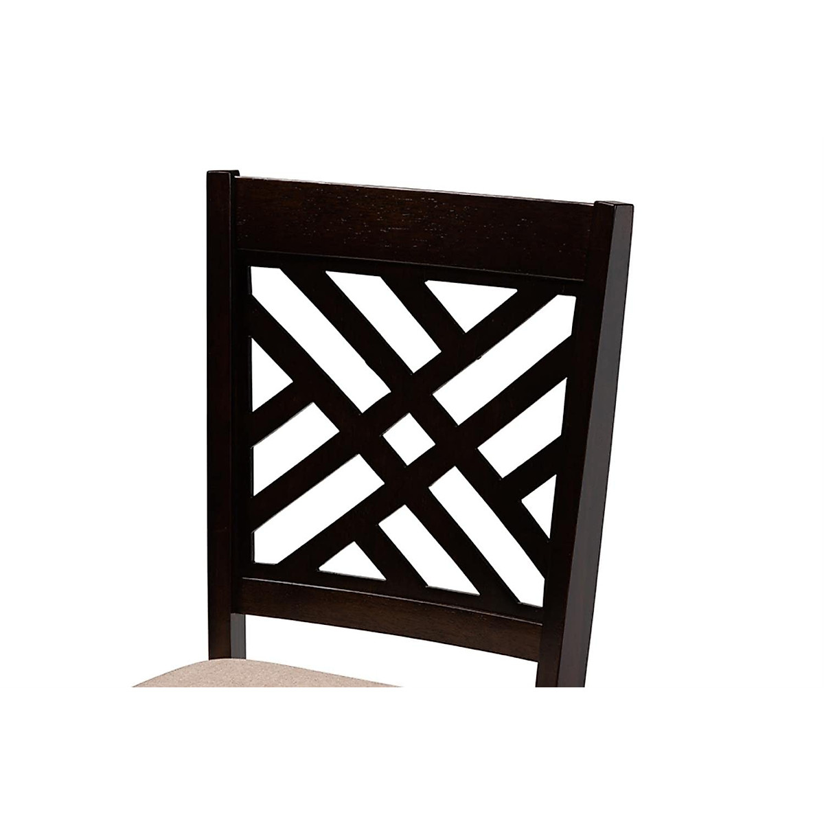 Baxton Studio Caron Modern and Contemporary Sand Fabric Upholstered Espresso Brown Finished Wood 5-Piece Dining Set