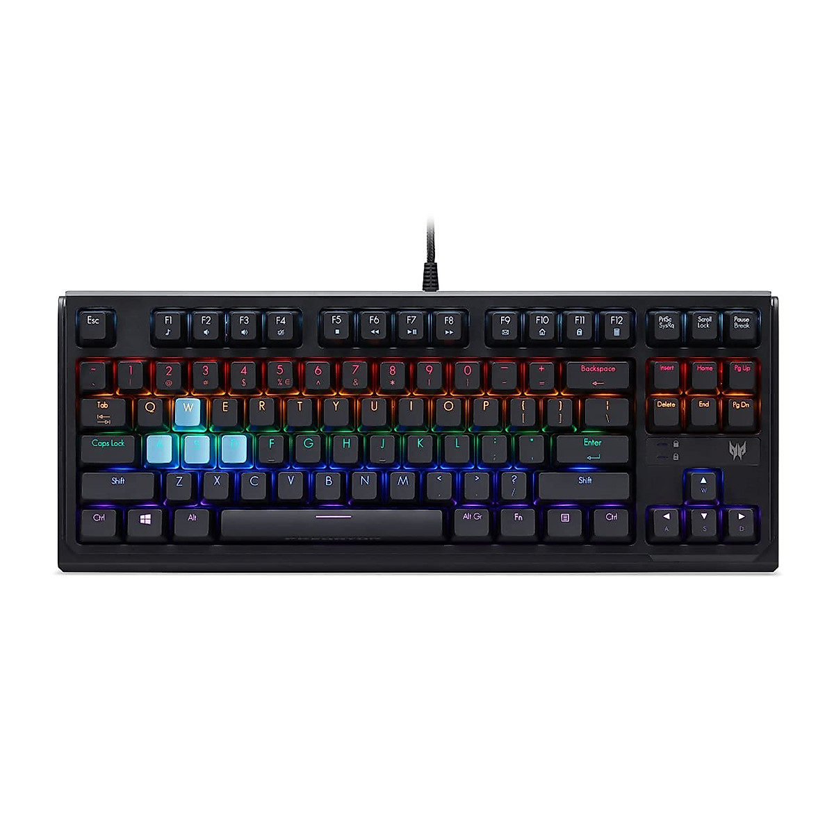 Acer Predator Aethon 301 TKL Gaming Keyboard - Gateron Blue Switches | 6 Zone Backlit LED Color Keys | 7 Level Brightness | 8 Preset Lighting Modes