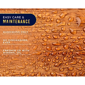 Extra Large (22") Square Premium Acacia Wood Ottoman Tray with Handles - Use for Serving Food in Style for Dinner, Breakfast, Snacks, BBQ, Entertaining Guests & More