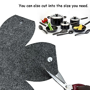 Pot and Pan Protectors, Set of 12 and 3 Different Size, Pot Dividers Pads/Cookware Protector Set/Stacking Pot Separators Protectors for Stacking and Protecting Your Cookware(Grey)