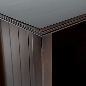 SIMPLIHOME Acadian SOLID WOOD 57 Inch Transitional 12 Cube Storage in Brunette Brown, For the Living Room, Study Room and Office