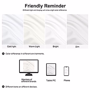 PiccoCasa 2 Pack Satin Pillowcase for Hair and Skin, Euro Sham Pillow Covers Soft Silky Oxford Pillow Cases with Envelope Closure European(26"x26") White