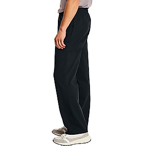 Hanes Small Essentials Sweatpants, Men’s Cotton Jersey Pants with Pockets, 33”, Black, Medium