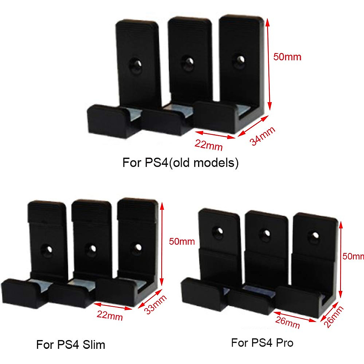New Game Storage Set Bracket Wall Mount Console Stand Controller Holder Host Rack(1 set-For PS4(old models),white)