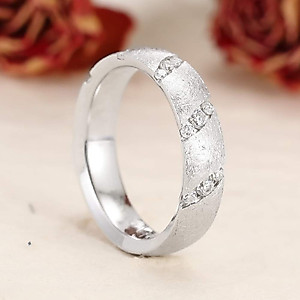 DovEggs Moissanite Wedding Band for Men Women 0. 33ctw 1.5mm G-H-I Color Heart Arrows Cut Moissanite 14K Gold Quality Silver Wedding Engagement Ring Band Width 4.7mm (7)