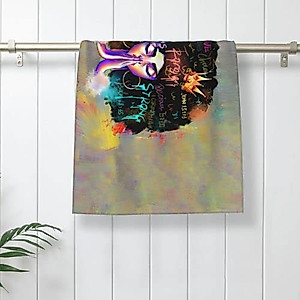 African American Black Girl Bubble Soft Guest Hand Towel Kitchen Towels Washcloths Bathroom Decor for Bathroom,Hotel,Gym and Spa Sport 15.7X27.5 Inch