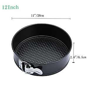 BOER INC 11 Inch Non-stick Springform Pan Cheesecake Pan Leakproof Cake Pan Bakeware with Removable Bottom Perfect for making Birthday Party Wedding Cake (11 Inch)