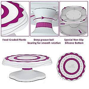 VORCAY 100 Pcs Cake Decorating Kits Supplies - Newest Cake Turntable with Roller Smoothly and Even In Rotation Helps Decorate Cake Easily And Beautiful for Birthday Wedding
