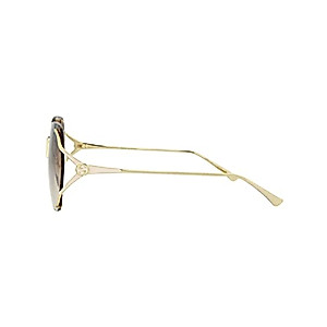 Gucci Womens Gold Gold Brown Fashion Designer Eyewear