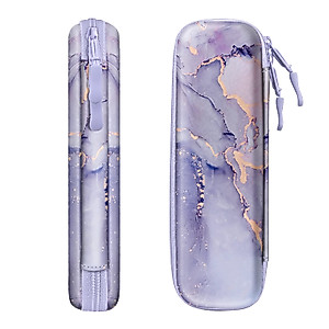 Fintie Holder Case for Apple Pencil Pro, Apple Pencil (USB-C / 1st / 2nd Generation), PU Leather Carrying Bag Sleeve Compatible with Pen, USB Cable, Samsung Stylus, Lilac Marble