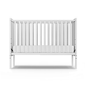 Saylike Baby Crib 5-in-1 Convertible, Wood Full Size Toddler Bed for Small Baby, Made of Sustainable Natural Pinewood Cribs, Non-Toxic Finish, Simplistic Nursery Furniture (White)