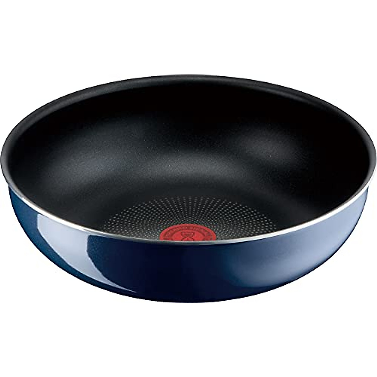 T-fal L43719 Frying Pan, With Removable Handle, 11.0 inches (28 cm), Deep Wok, Gas Flame Compatible, Ingenio Neo Royal Blue Intence Wok Pan, Non-Stick, Blue