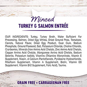 Wellness Complete Health Natural Grain Free Wet Canned Cat Food, Minced Turkey & Salmon Entree, 5.5-Ounce Can (Pack of 24)