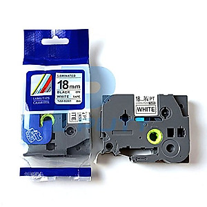 IDIK 1PK Black on White Extra Strength Laminated Label Tape Compatible for Brother P-Touch TZe-S241 TZ S241 Tze S241(18mm x 8m)