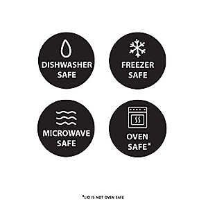 Fit & Fresh Divided, 5-Pack, Two Compartments, Set of 5 Containers with Locking Lids, Glass Storage, Meal Prep Containers with Airtight Seal, 27 oz.