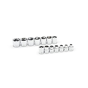 GEARWRENCH 14 Piece 3/8" Drive 6 Point MM Stubby Socket Set - 81396