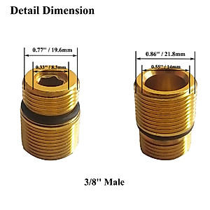 Zeiboat 7110264 Water Oulet Kit for Axial Cam Pressure Washer Pump, Oulet Fitting (Anodized aluminum), 1.5mm Male