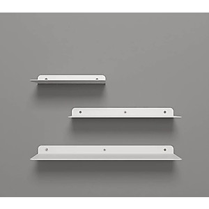 L-Shaped White Metal Floating Shelf Modern Heavy Duty Wall Mount Shelf 1 Pack (5"*12")