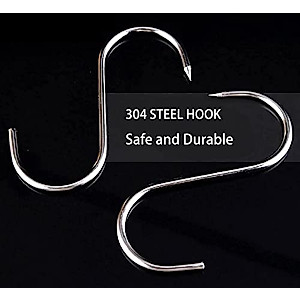 jeoyswe Meat Hook (4inch 4mm) Smoker Hooks Stainless Steel 304, Meat Hooks Processing for Sausage, Beef ,Bacon, Poultry, Deer, Moose