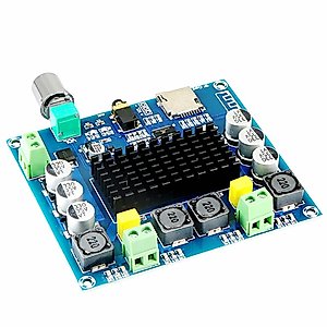 TDA7498 Bluetooth 5.0 digital power amplifier board dual channel 2 * 100W high power TF card AUX playback DC24V