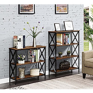 Convenience Concepts Tucson 3 Tier Bookcase, Barnwood/Black