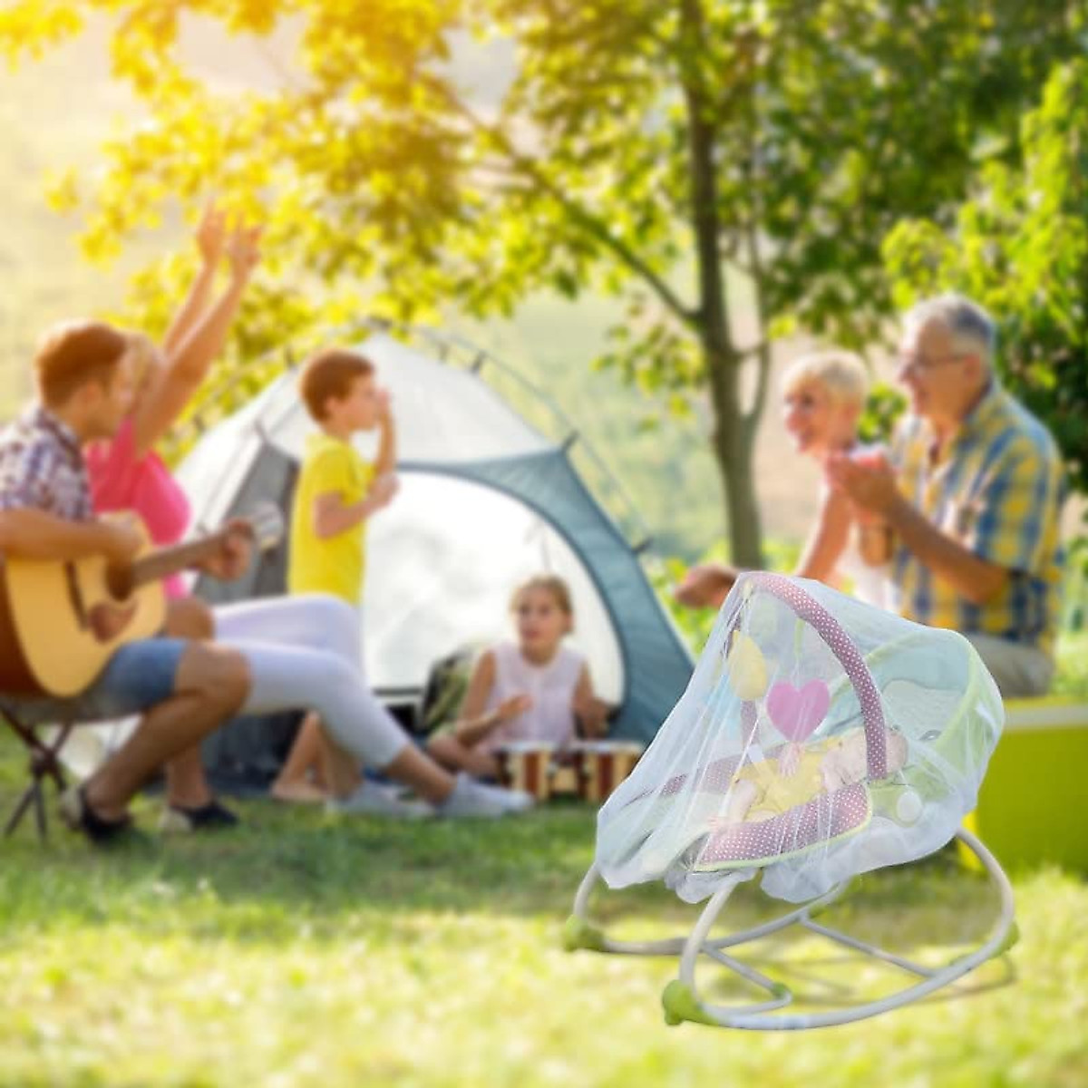 Mosquito Net for Stroller, Crib, Pack n Play, Play Yard, Bassinet, Playpen | Mosquiteros para Cunas De Bebes | Stretchy, Durable and Breathable | Machine Washable (White)