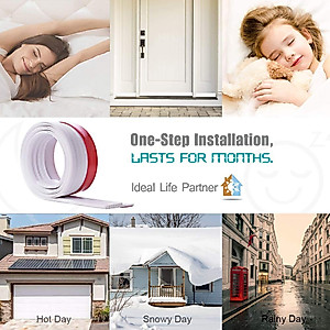 [New Upgrade] Door Draft Stopper Door Sweep, 3-2/5"W Widened Door Sweep Seal Gap Up to 1-4/5" for Interior & Exterior Doors - Keeping Draft, Noise, Dust and Unwanted Animals Out,3-2/5"W x 39" L,White…