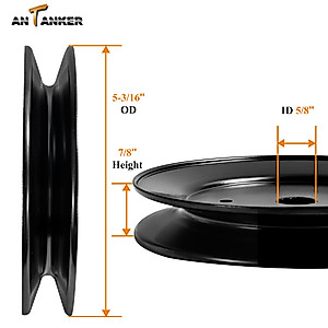 Antanker 5/8" ID 153535 Pulley 173436 129861 177865 332512B Spindle Pulley Replaces Mower Fit for Craftsman/Poulan/AYP/Murray Lawn Tractors 532129861 42" 48" 54" Deck