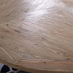 Modway Column 59" Rustic Farmhouse Pine Wood Round Kitchen and Dining Room Table, Brown