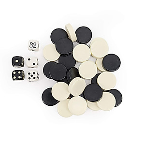 Sondergut Deluxe Backgammon Playing Stones - Replacement Draught Pieces- Regulation Size 1 Inch Checkers, Melamine Stones, Counters - for Travel Games, Standard Game Boards, Etc…