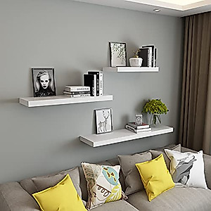 WELLAND 12" Deep White Floating Shelves, Floating Shelf Wall Shelf Display Floating Shelf, 47.24" L x 11.81" D x 2" T, Deeper Than Others, White