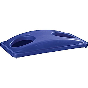Carlisle FoodService Products 342027REC14 TrimLine Plastic Bottle/Can Recycle Lid, 12" Length x 12" Width x 6" Height, Blue, for 343023REC and 342015REC Containers