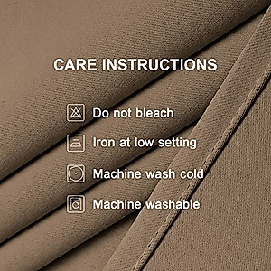 CUCRAF Blackout Curtains for Bedroom,Thermal Insulated Room Darkening Grommet Window Curtains & Drapes for Living Room, Khaki, 2 Panels, 52 x 84 Inch