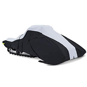 Full Fitment Snowmobile Cover Compatible for the Ski Doo Bombardier Backcountry X-RS 850 ETec 146model years 2020-2023. 600 Denier black and gray, trailerable.