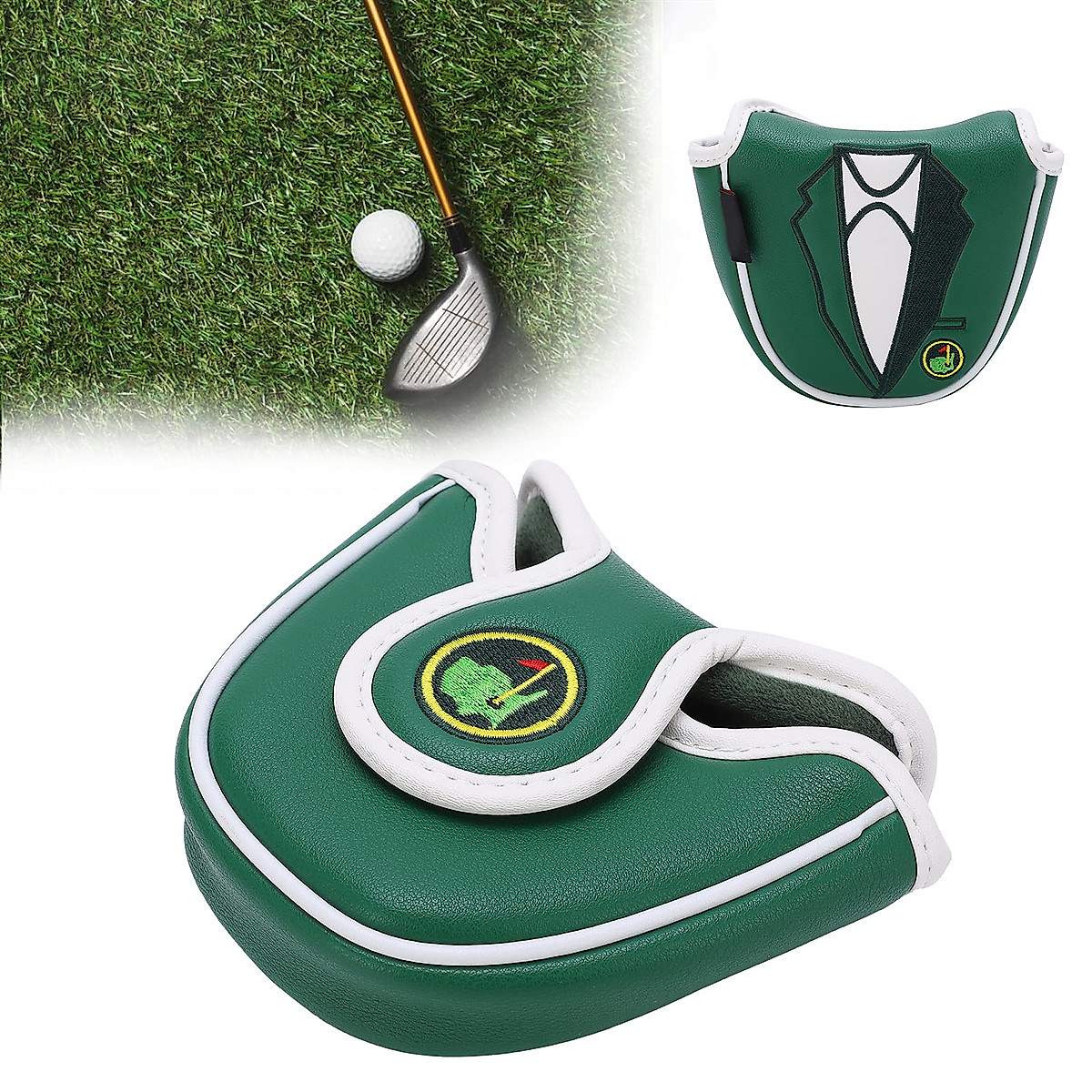 Small Headcover, Green Jacket Design Putter Cover for Club for Course for Lovers for Player