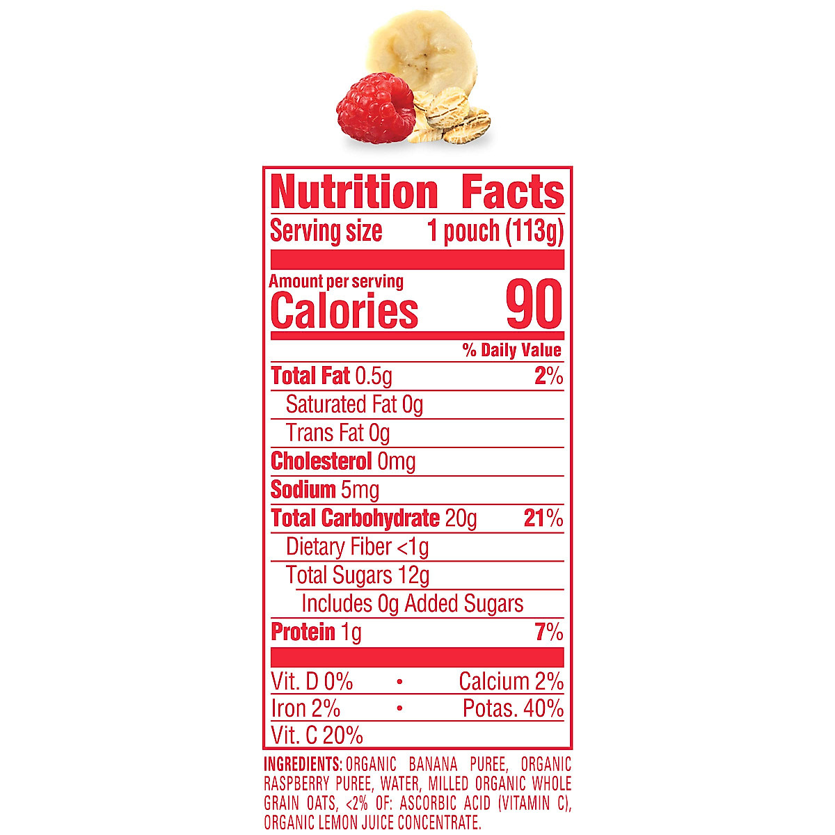 Happy Baby Organics Stage 2 Baby Food Pouches, Gluten Free, Vegan & Healthy Snack, Clearly Crafted Fruit & Veggie Puree, Apples Blueberries & Oats, 4 Ounces (Pack of 8)