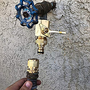 HQMPC Male Garden Hose Quick Connect Solid Brass Quick Connector Garden Hose Fitting Water Hose Connectors 3/4 inch GHT (4 Female+ 4Male)