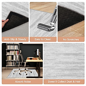 Office Chair Mat for Carpet & Hardwood Floor, 2.62 lbs Anti-Slip Hi-Q Desk Chair Mat for Hardwood&Low-Carpeted Floors, Easy to Clean Desk Floor Mat for Office Chair on Hardwood Floors 48" x 36"