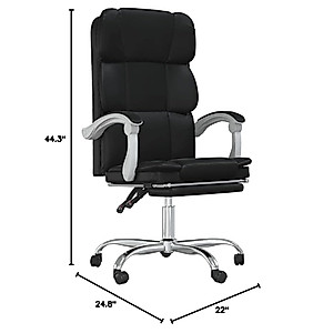 Reclining Office Chair,with Rolling Wheels with Adjustable seat Height Suitable for Office, Home, Study Space, Conference Room or Play Facility Black Faux Leather